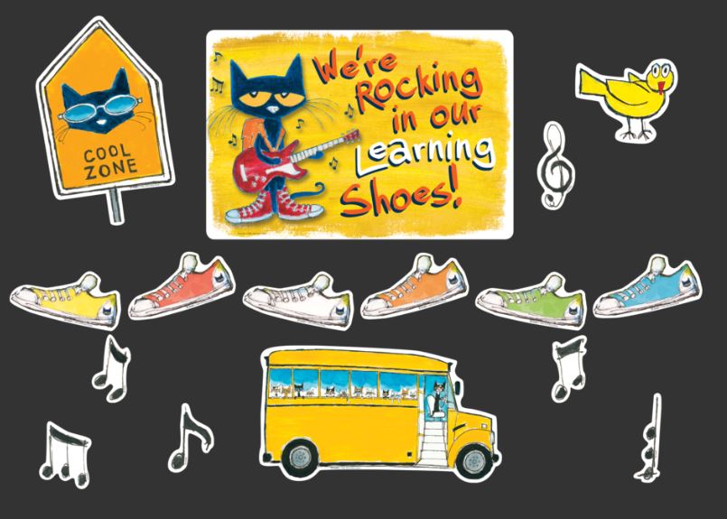 Pete the Cat® We're Rocking in Our Learning Shoes Bulletin Board ...