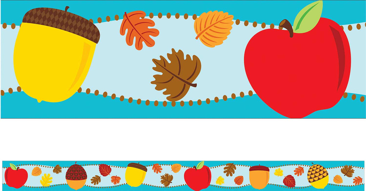 Apples & Acorns Straight Borders – School Crossing