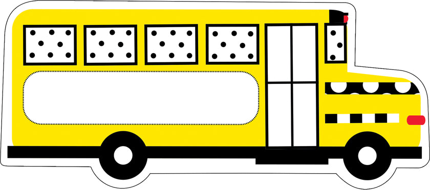 Black, White & Stylish Brights School Bus Cut-Outs – School Crossing