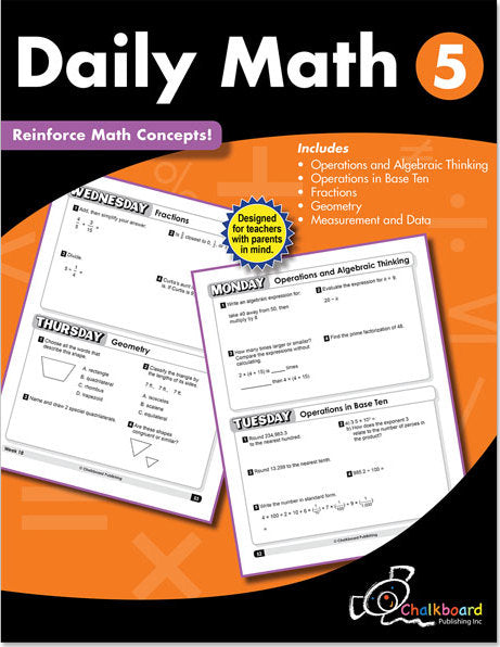 Daily Math Grade 5 Chalkboard Workbook – School Crossing
