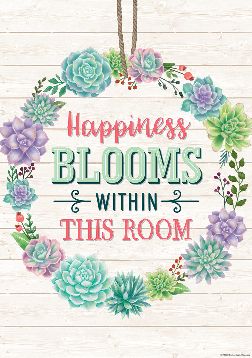 Happiness Blooms Within This Room Positive Poster – School Crossing