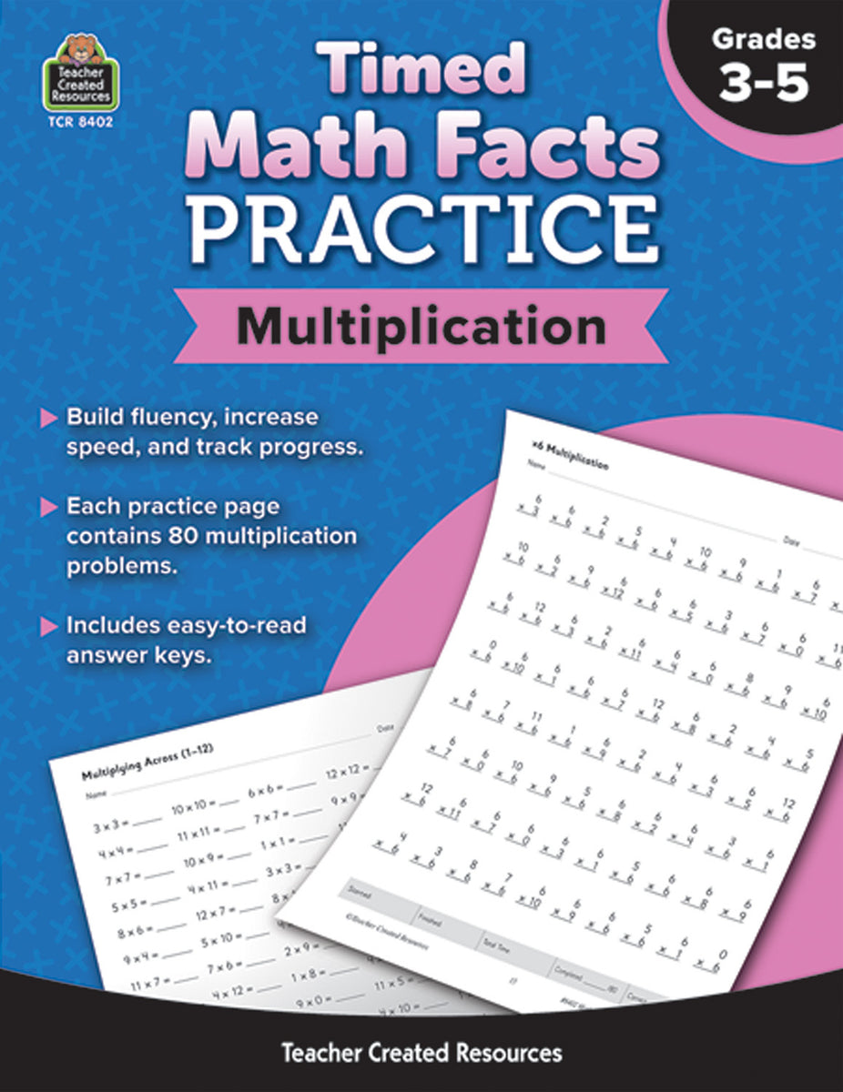 Timed Math Facts Practice: Multiplication – School Crossing