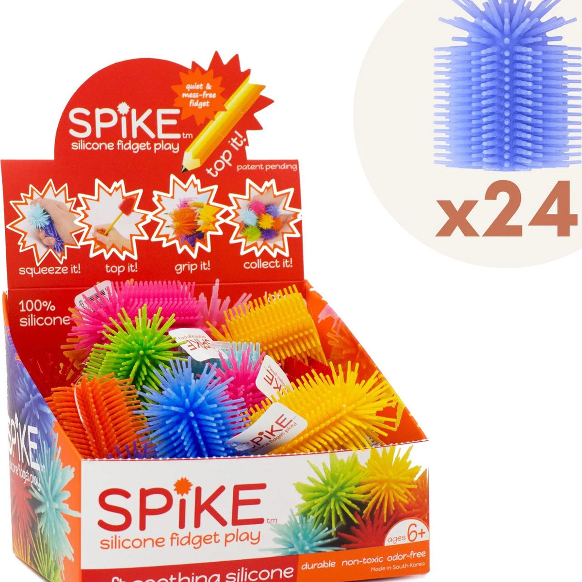 Spike Silicone Fidget Tactile Pencil TOPPER (assorted colors) – School ...
