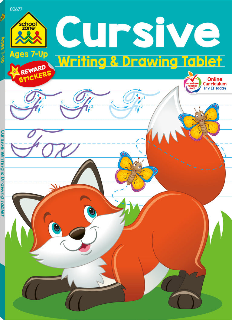 Cursive Writing & Drawing Tablet Workbook – School Crossing