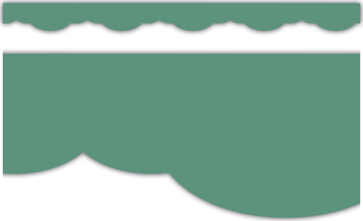 Eucalyptus Green Fancy Scallops Border Trim – School Crossing
